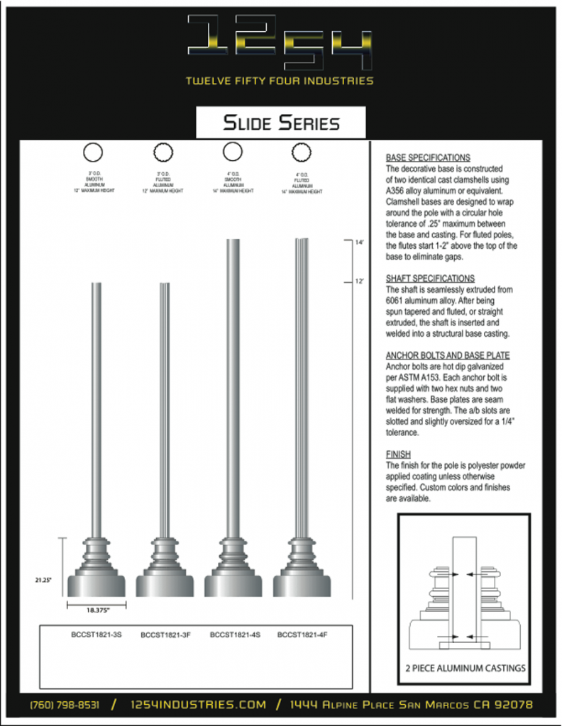 Slide Series | Light Pole Manufacturer | 1254 Industries