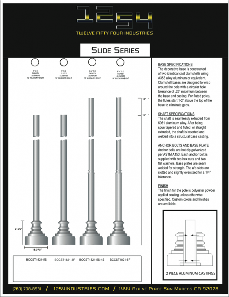 Slide Series | Light Pole Manufacturer | 1254 Industries